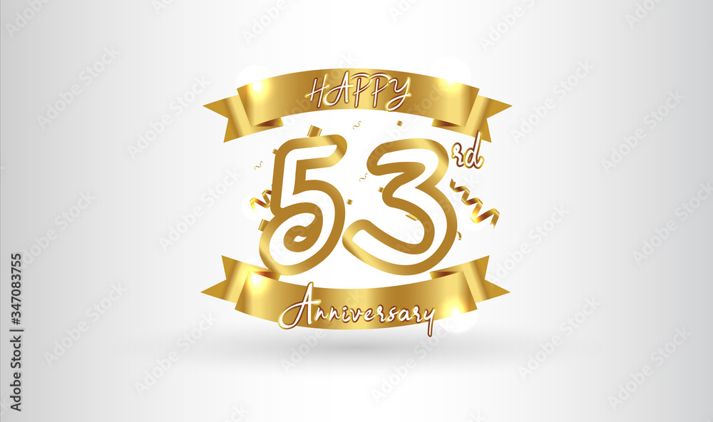 Anniversary celebration background. with the 53rd number in gold and ...