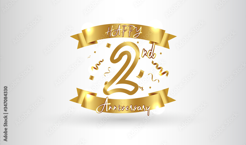 Anniversary celebration background. with the 2nd number in gold and ...