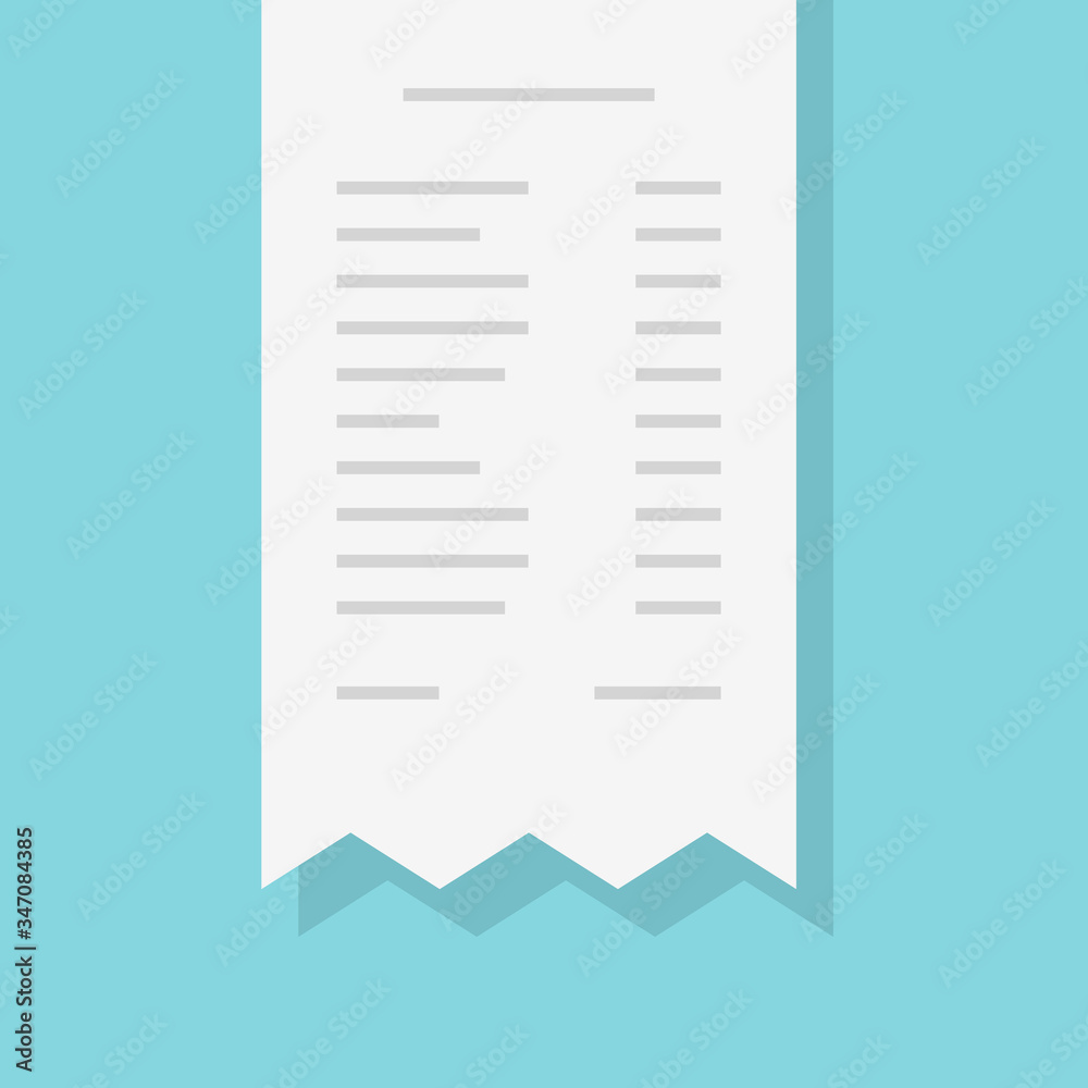 Long paper receipt invoice or bill payment icon vector symbol flat ...