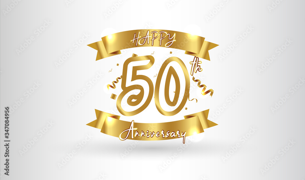 Anniversary celebration background. with the 50th number in gold and ...
