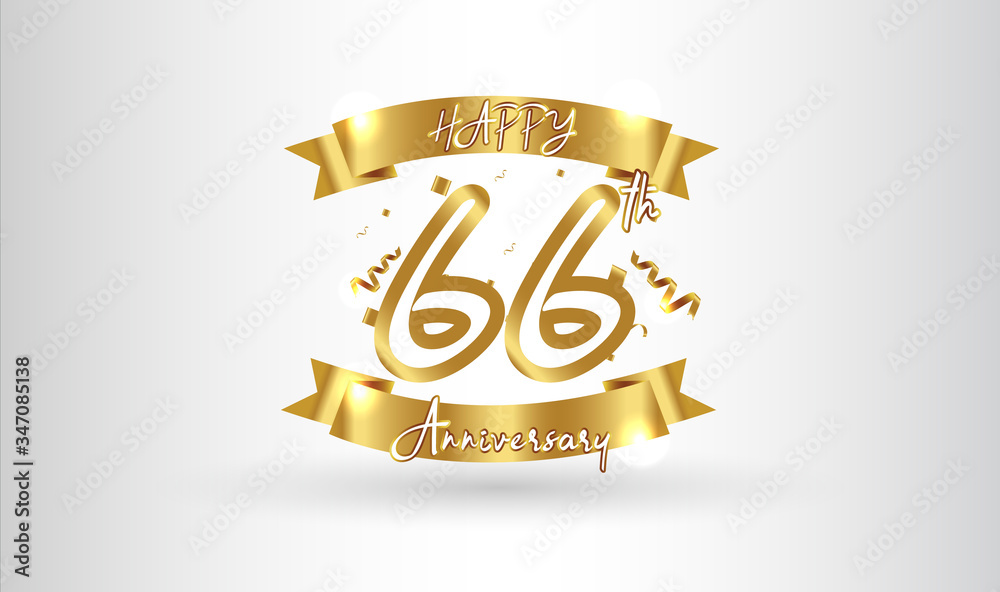 Anniversary celebration background. with the 66th number in gold and ...