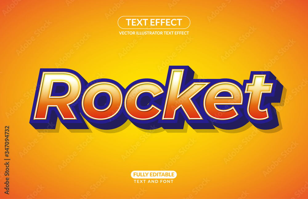 Editable illustrator Text Effect Rocket Stock Vector | Adobe Stock