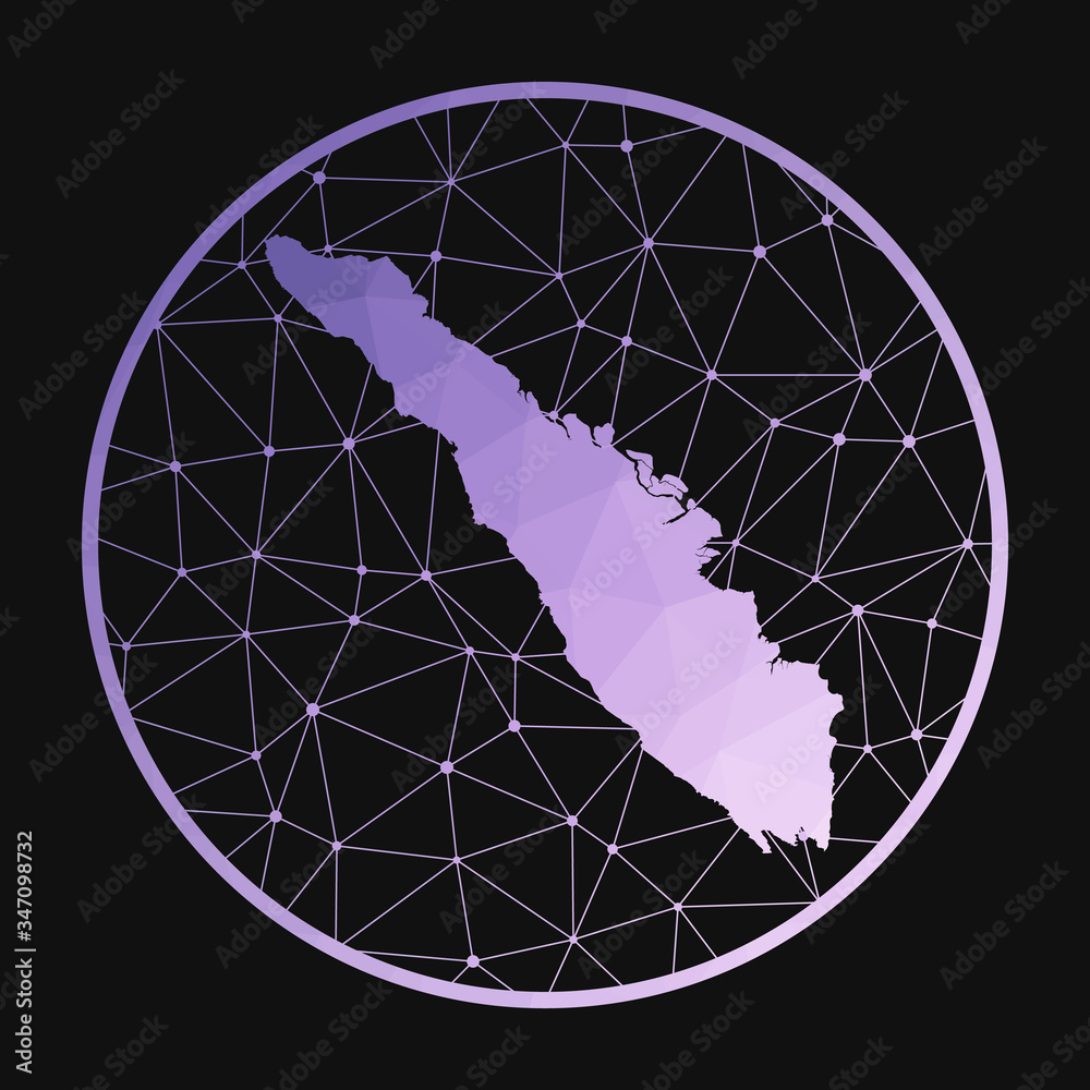 Sumatra icon. Vector polygonal map of the island. Sumatra icon in ...