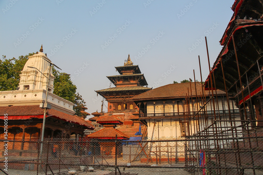 View of Taleju Temple at the sunset. This temple locates on Kathmandu ...