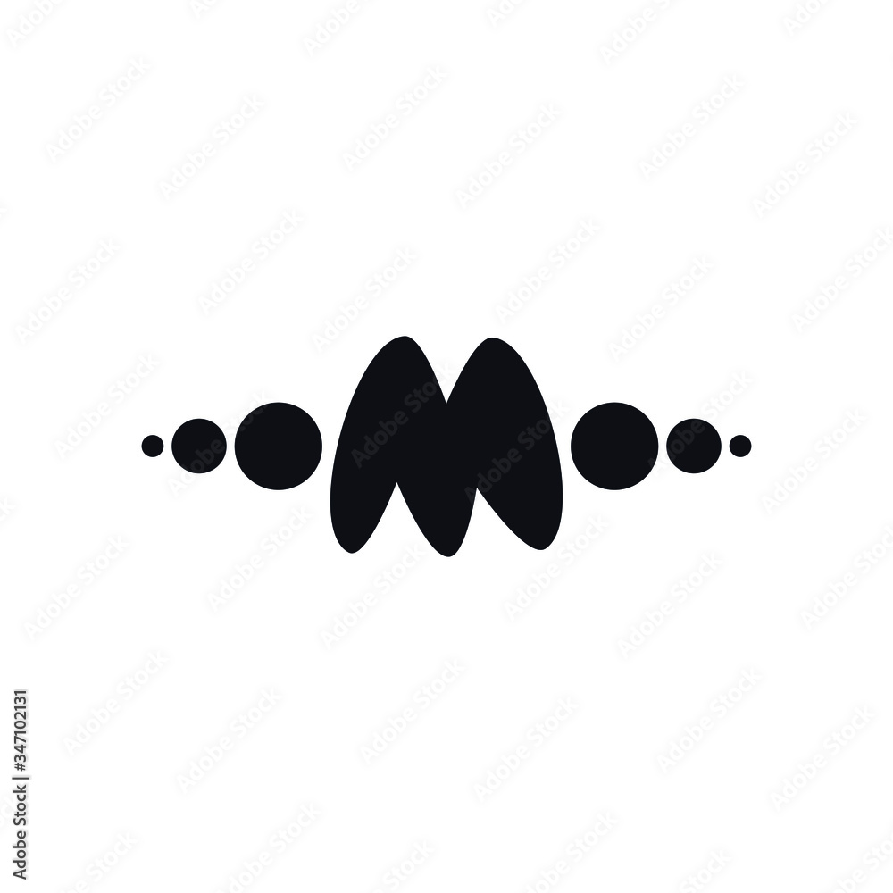 Letter M logo icon silhouette sign Creative cartoon design Modern ...