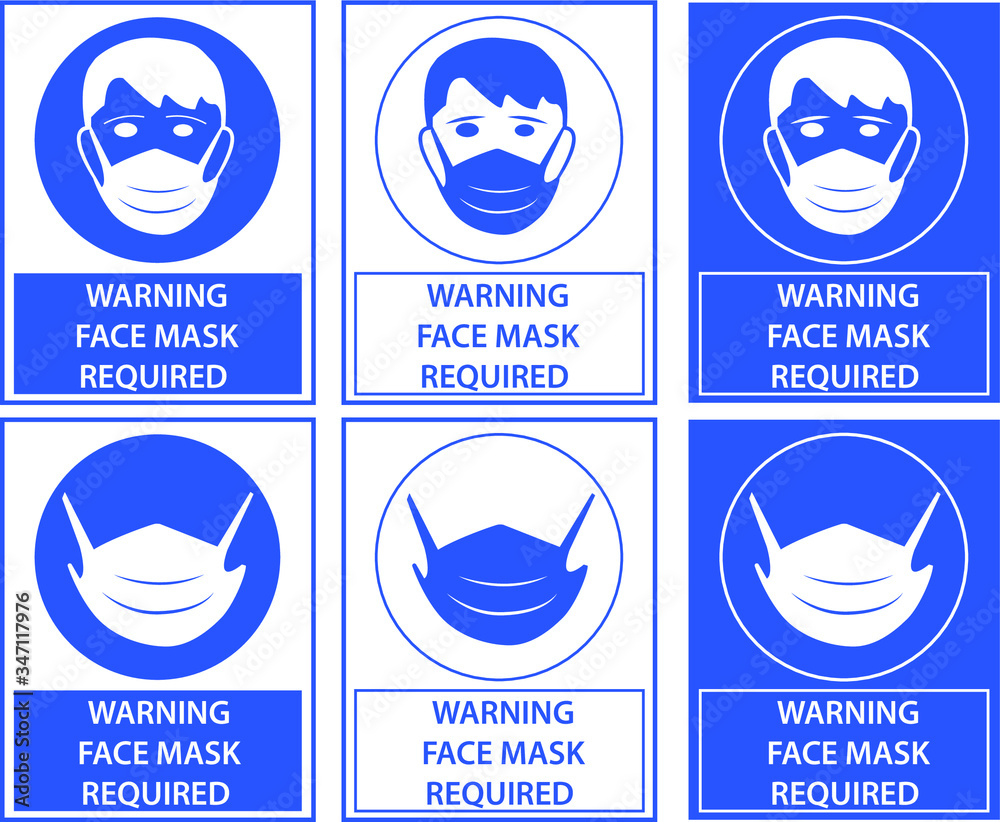 Caution Symbol Masks Required Beyond This Point Sign - Equipment ...