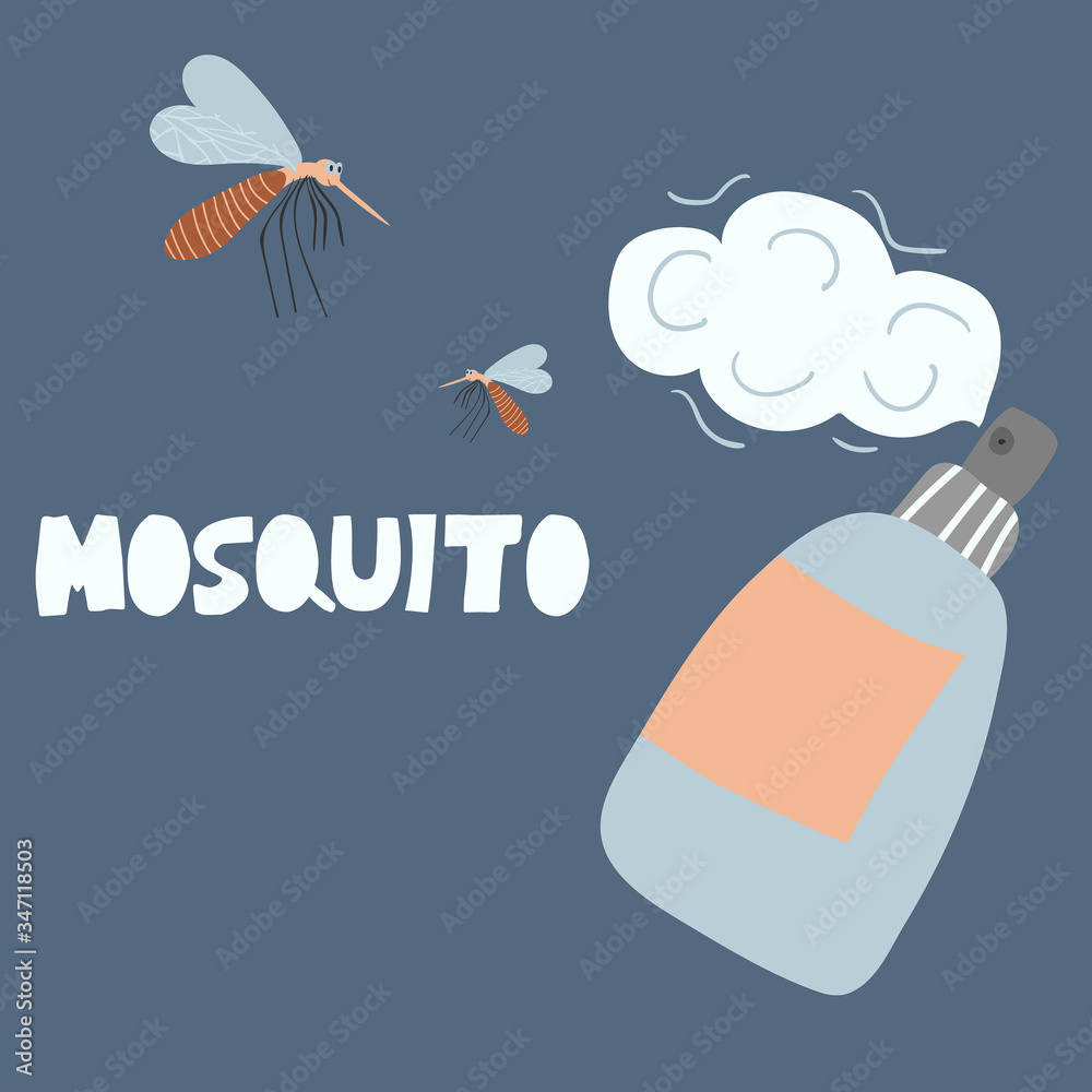 Repellent spray in the bottle. Protection from the mosquito and other ...