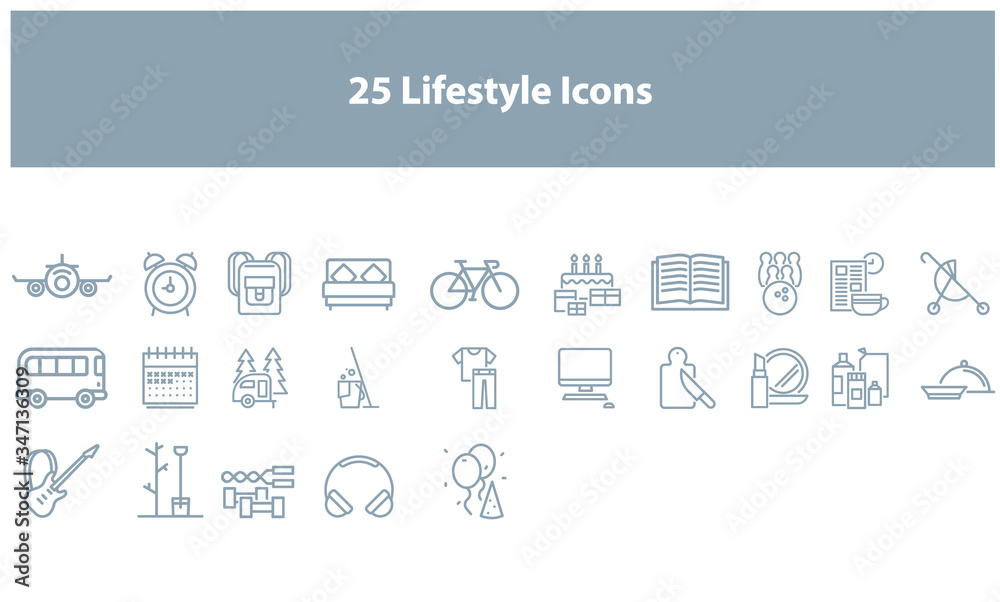 Vector lifestyle icon pack in multiple colors for apps and websites ...