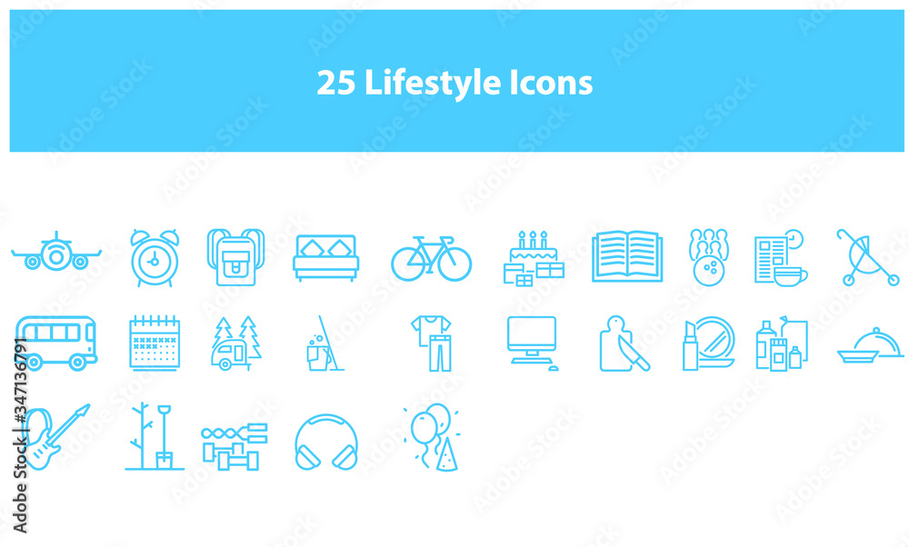 Vector lifestyle icon pack in multiple colors for apps and websites ...