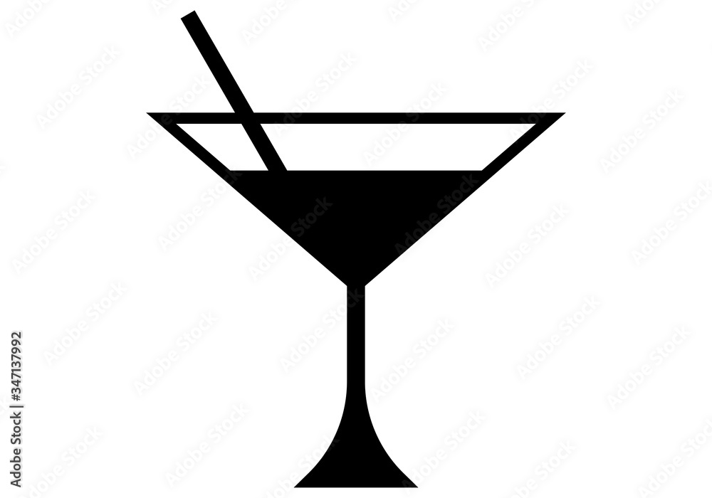 Icono de una copa de coktail sobre fondo blanco. Stock Vector | Adobe Stock