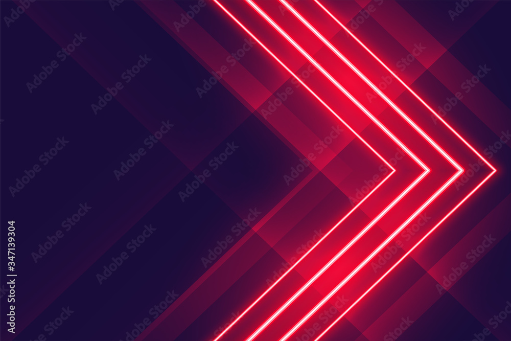 red neon glowing lights arrow style background Stock Vector | Adobe Stock