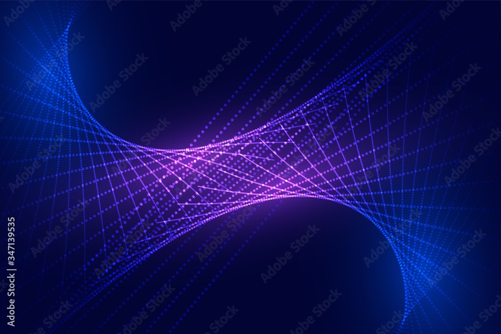 abstract wavy technology particles digital background design Stock ...