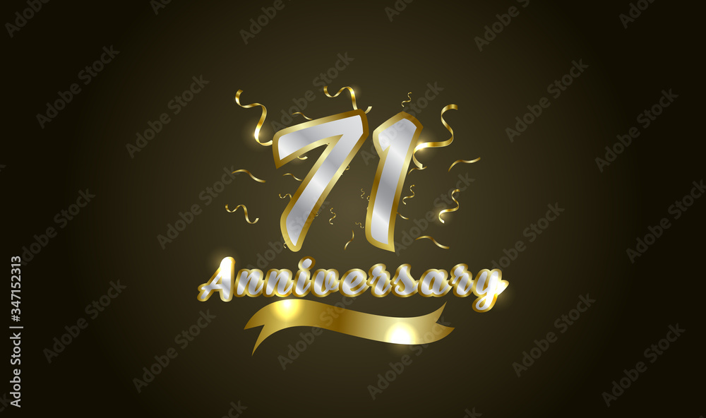 Anniversary celebration background. with the 71st number in gold and ...