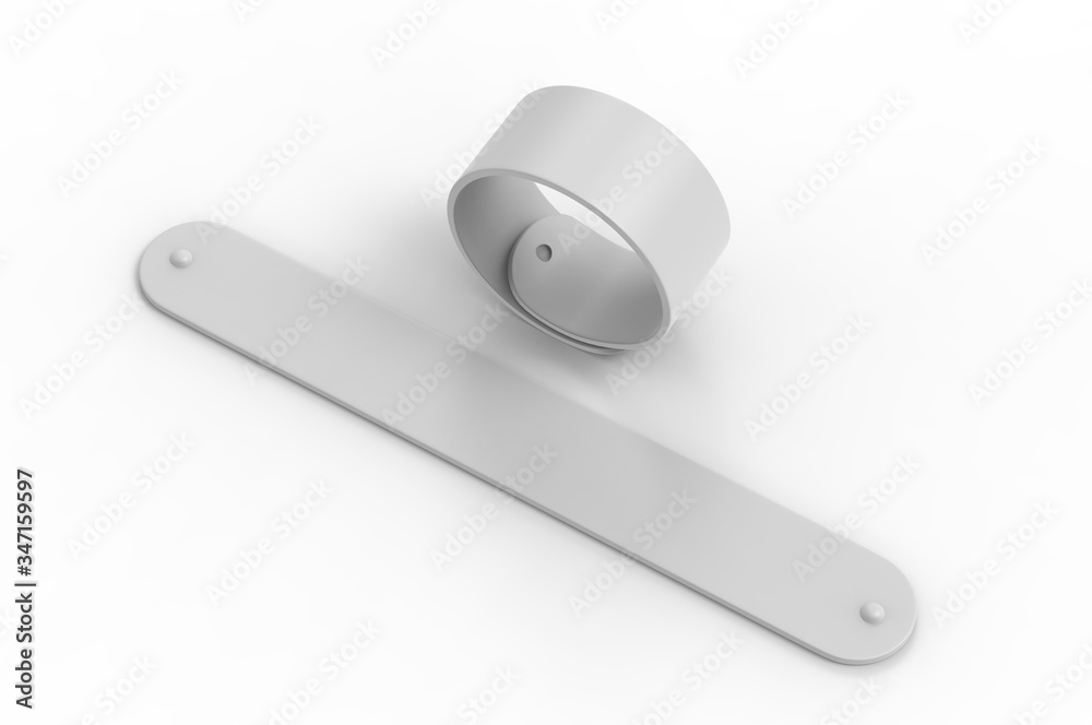 Blank Wide Silicone Rubber Slap Bracelet For branding and Mock up. 3d ...