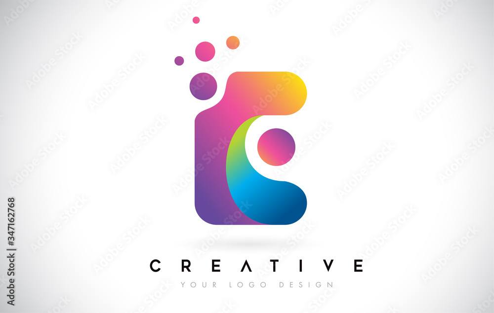 Dots Letter E Logo. E Letter Design Vector with Dots.Vector Lettering ...