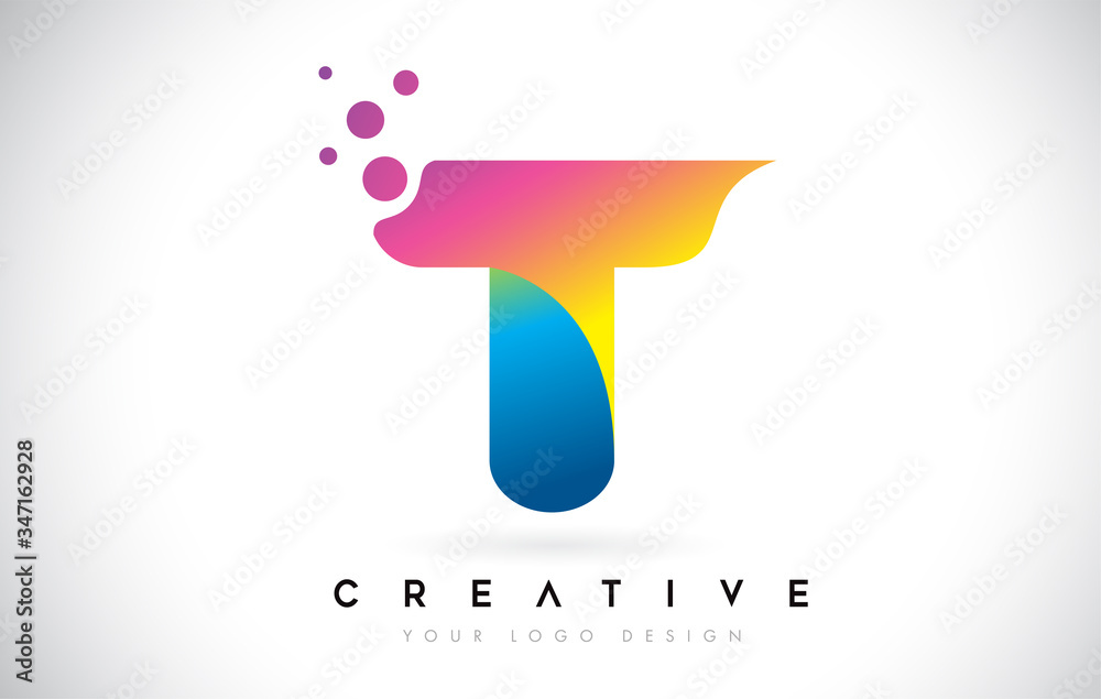 Vetor de Dots Letter T Logo. T Letter Design Vector with Dots.Vector ...