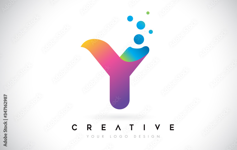 Dots Letter Y Logo. Y Letter Design Vector with Dots.Vector Lettering ...