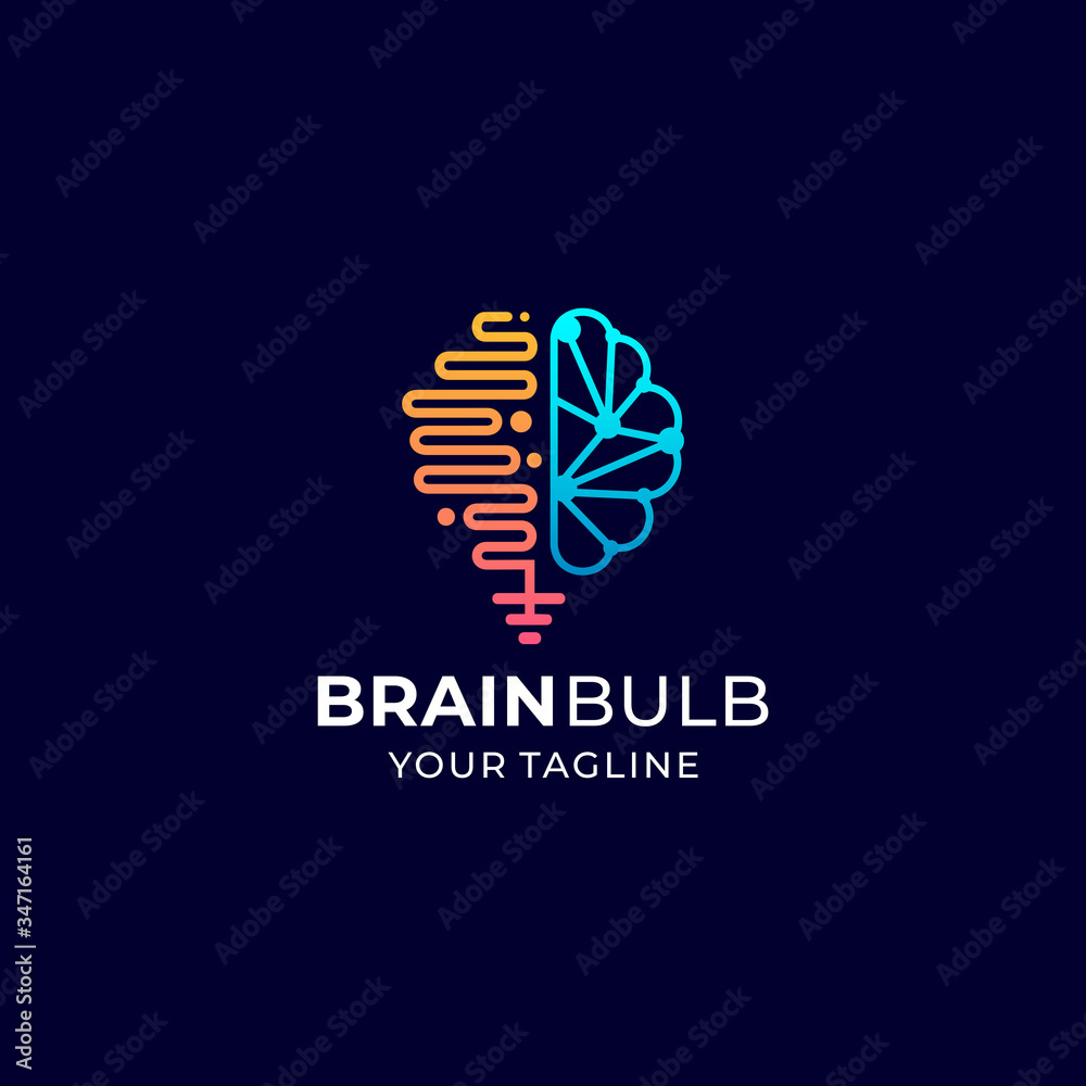 brain bulb logo vector design template Stock Vector | Adobe Stock