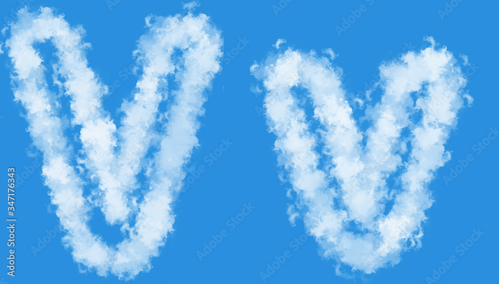Cloud letters Clouds Clipart, Cloud alphabats png Stock Illustration ...