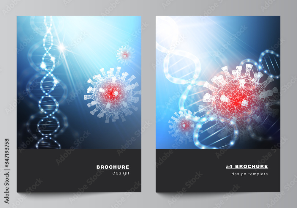 Vector layout of A4 cover mockups templates for brochure, flyer layout ...