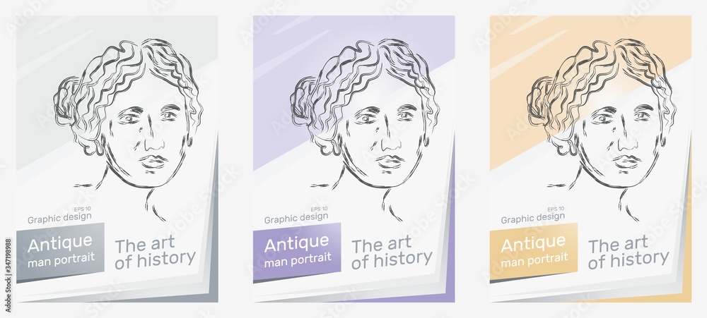 Classic sculpture. An ancient historical Greek portrait of the book ...