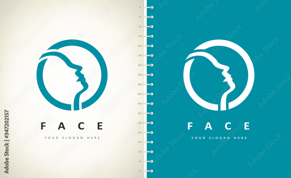 human face logo vector design vector de Stock | Adobe Stock