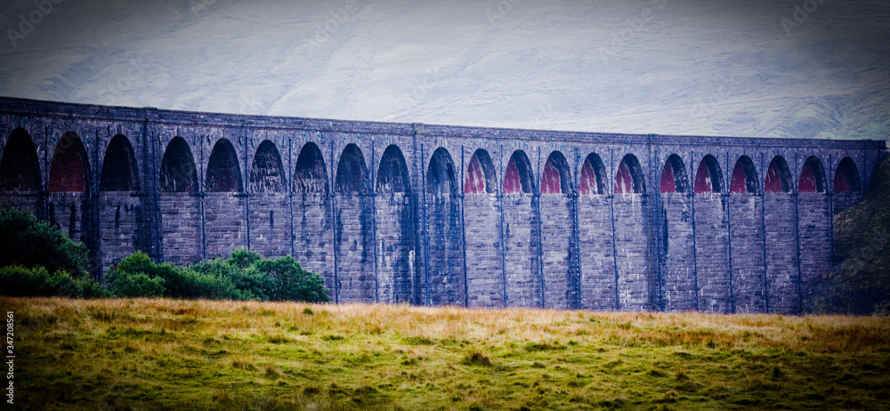 Long stone viaduct in the Yorkshire Dales Stock Photo | Adobe Stock