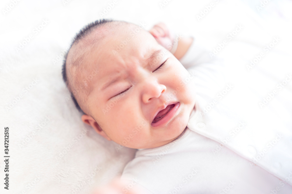 cute adorable happy infant baby looking at camera smiling joyfully ...