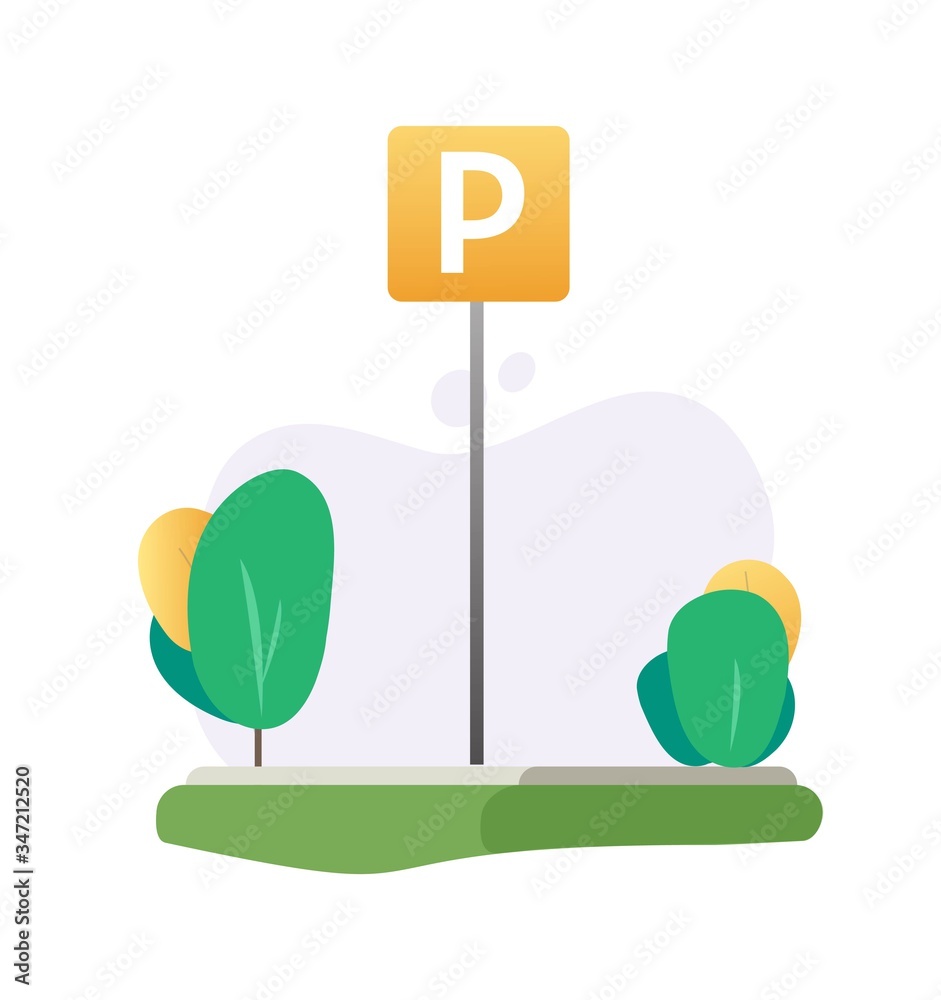 Parking lot or car park area place with road sign empty nobody vector ...