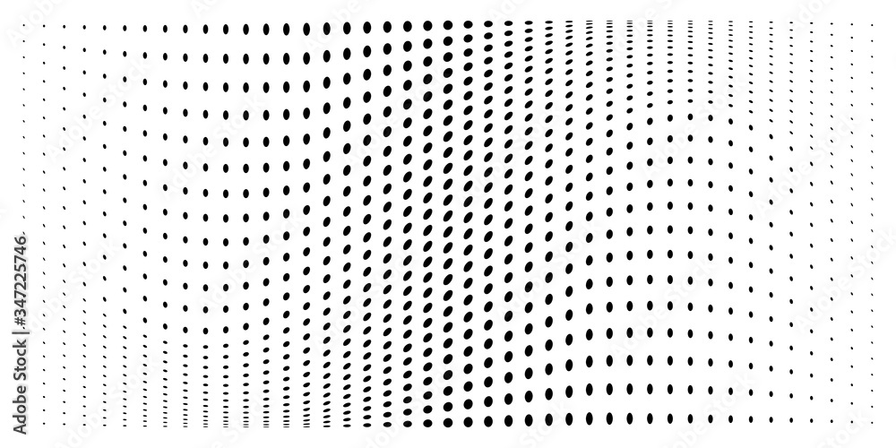 Halftone convex distorted gradient circle dots background. Horizontal ... Halftone convex distorted gradient circle dots background. Horizontal ...