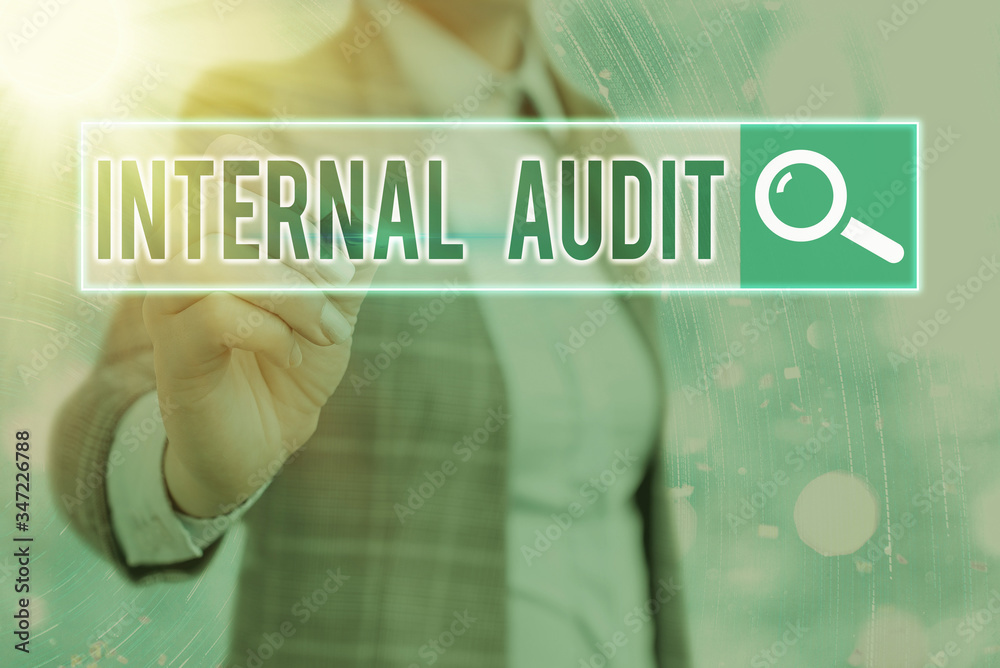 Word writing text Internal Audit. Business photo showcasing Evaluates ...