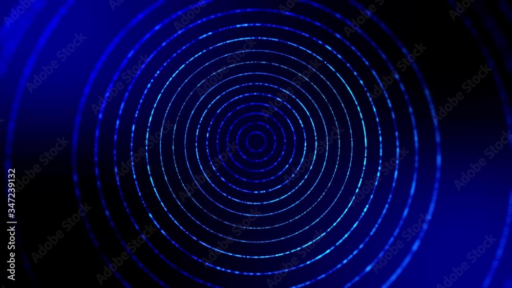 4k seamless looped science-fiction blue background with radial ...