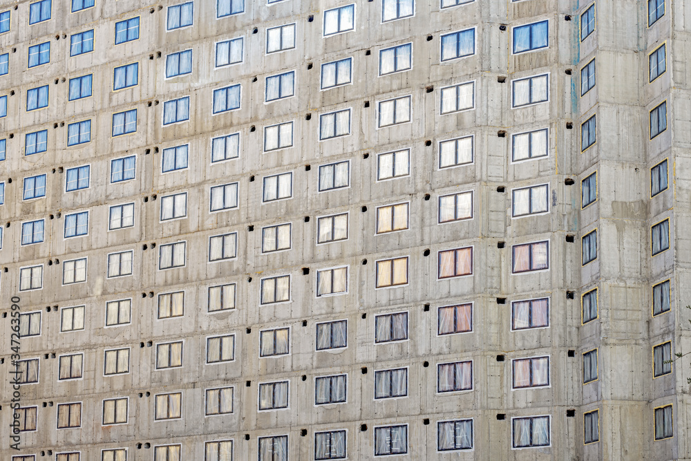 construction of an apartment building, building a monolithic concrete ...