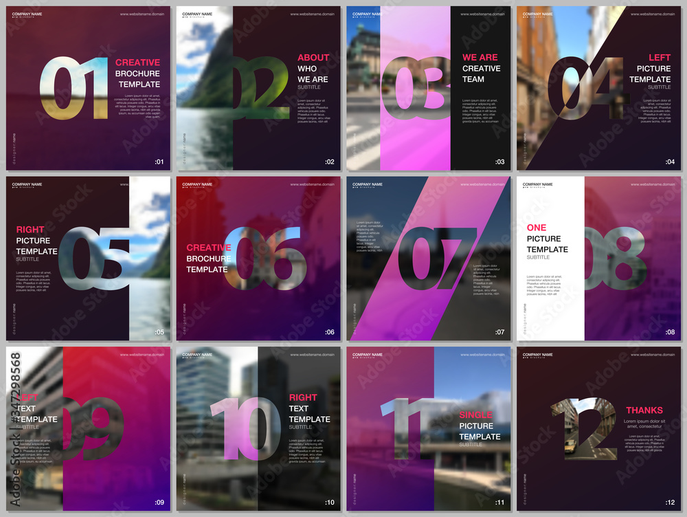 Minimal brochure templates with numbers. Easy to edit and customize ...