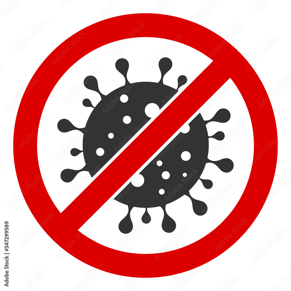 Vector stop covid-19 virus flat icon. Vector pictogram style is a flat ...