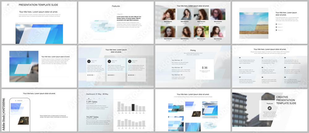 Presentation design vector templates, multipurpose template for ...