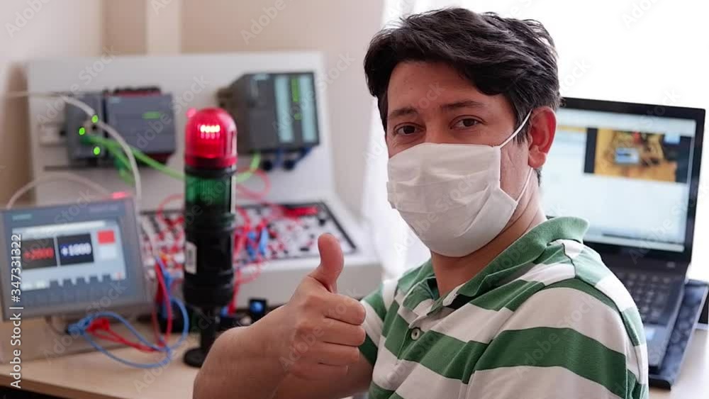 Young Man with surgical mask on face against COVID-19 ( Coronavirusis ...