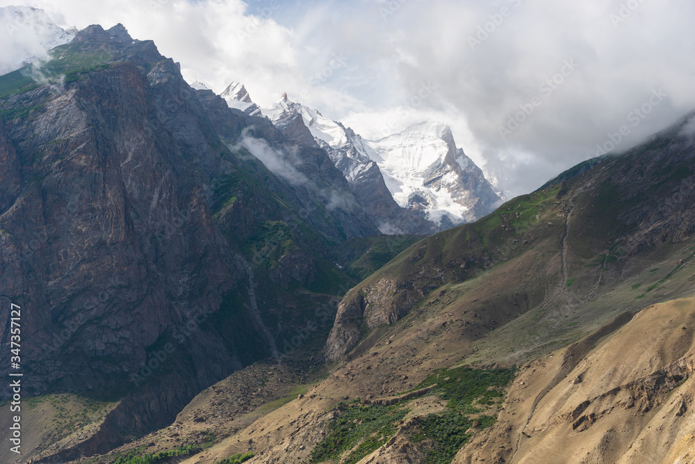 Beautiful landscape of Karakoram mountains range in Askole village in ...