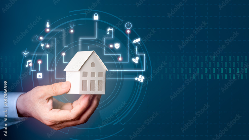 Assistant Smart home automation futuristic interface on virtual screen ...