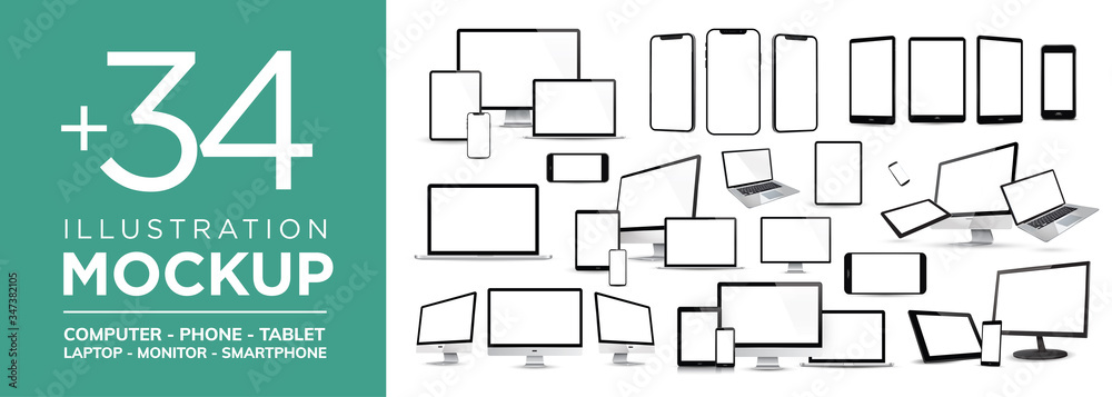 mockup set Stock Vector | Adobe Stock