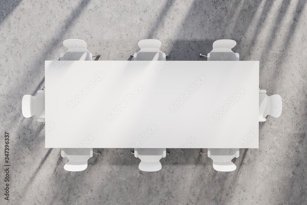Meeting room table, top view Stock Photo | Adobe Stock