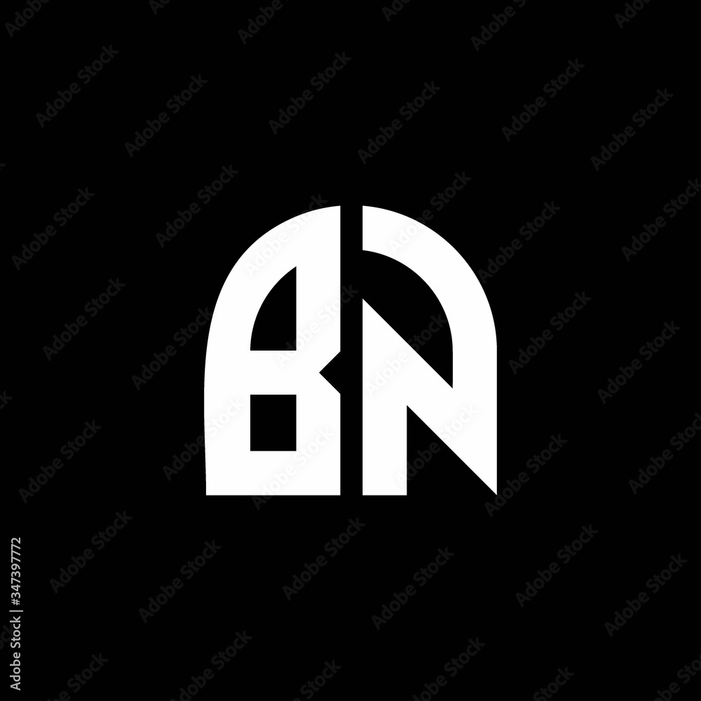 BN monogram logo with curve shape design template Stock Vector | Adobe ...