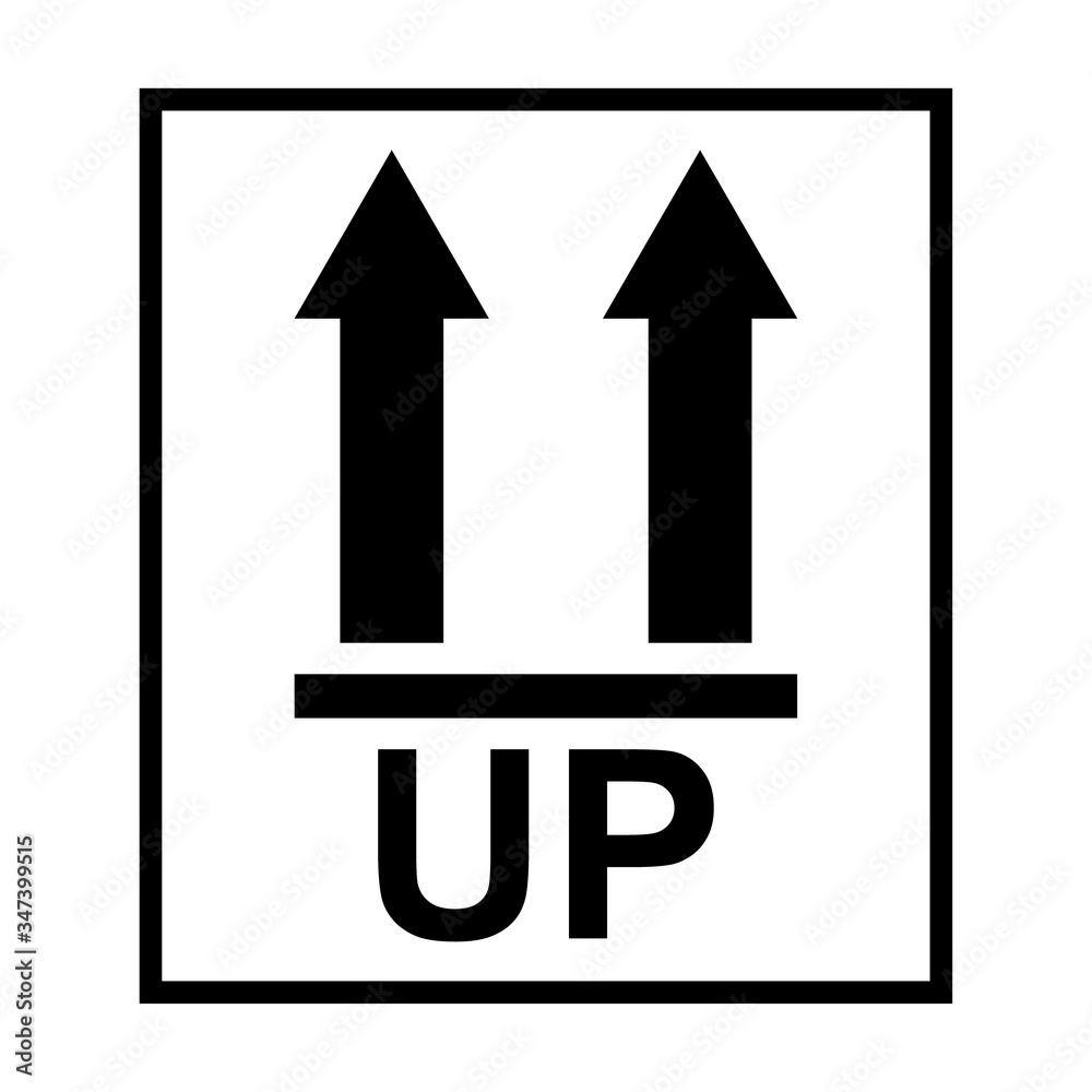 This side up flat icon isolated on white background. Package symbol ...