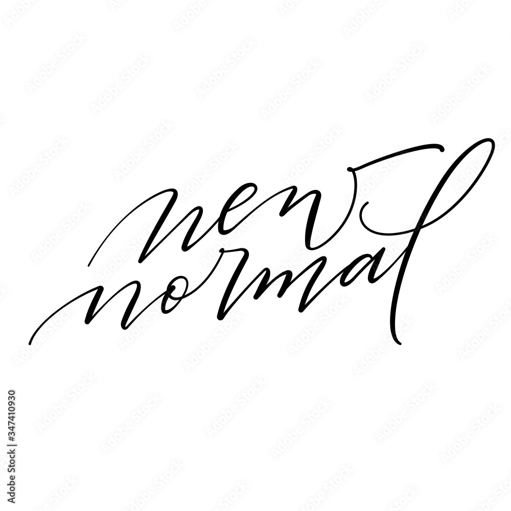 New normal. Hand draw quote script calligraphy typography vector ...