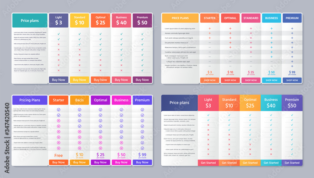 Comparison Table Template Excel