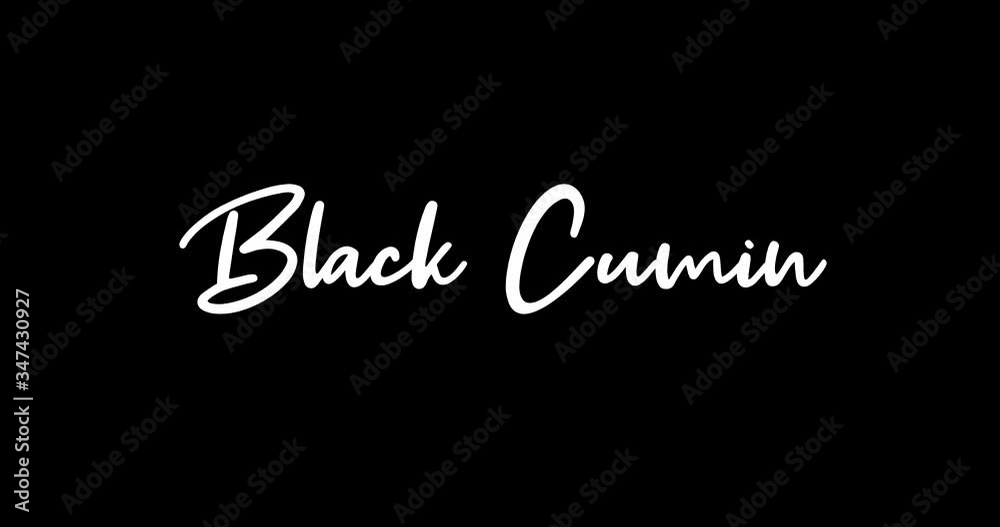 Black Cumin Animated Appearance With White Color Calligraphy Text ...
