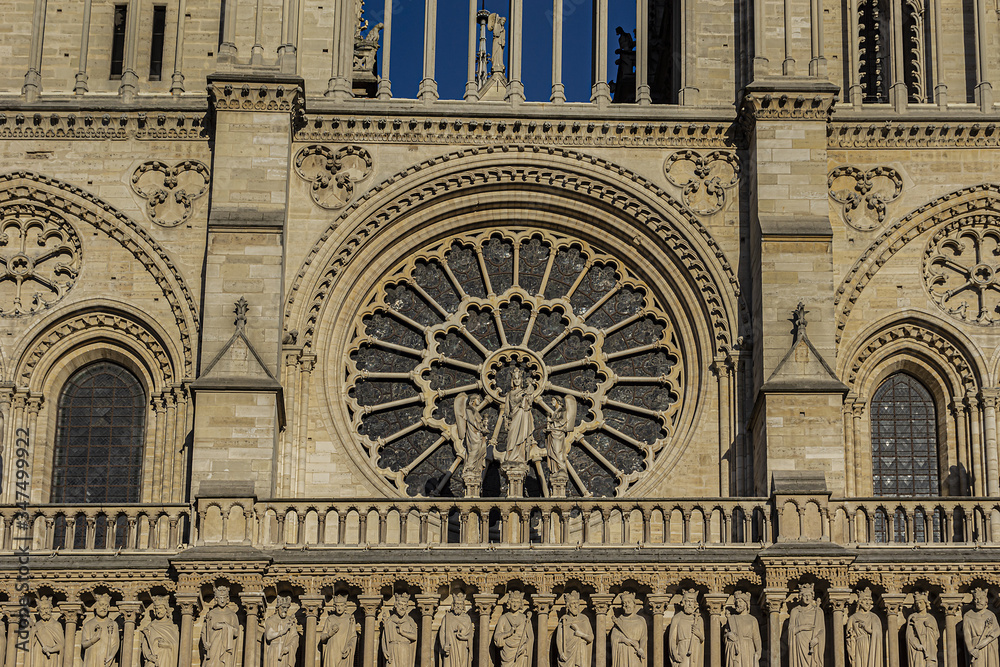 Architectural fragments of the portal of the Cathedral of Notre Dame de ...