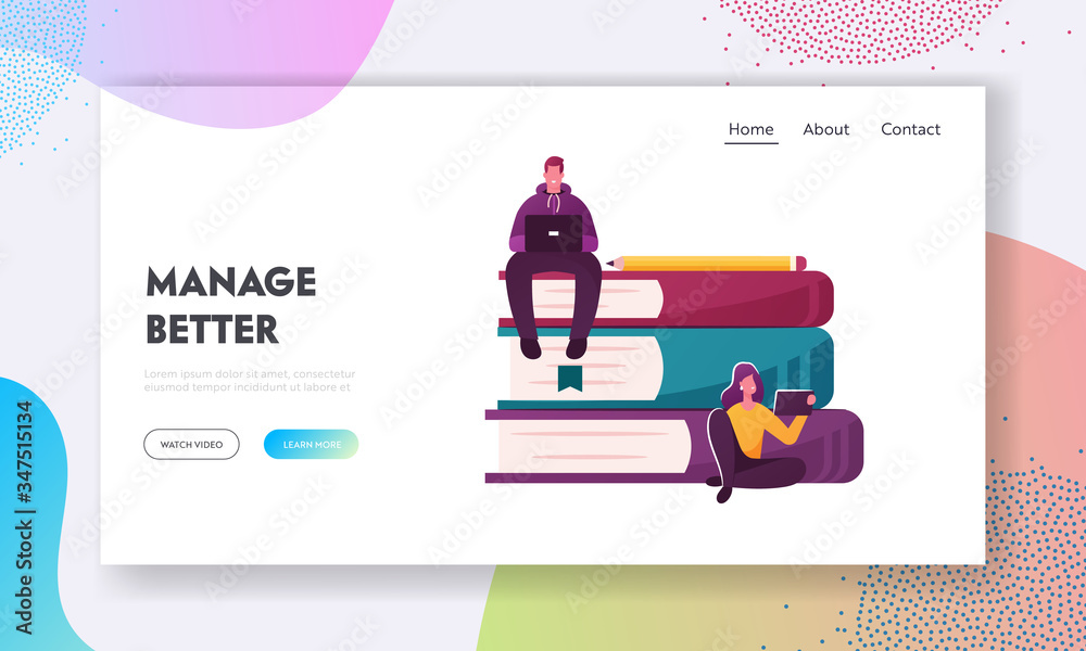 Learning Management System Landing Page Template. Distance Courses ...