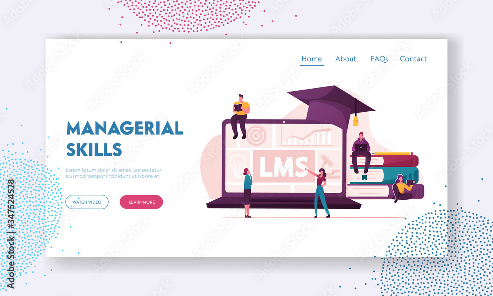 Lms, Learning Management System Landing Page Template. Tiny Characters ...