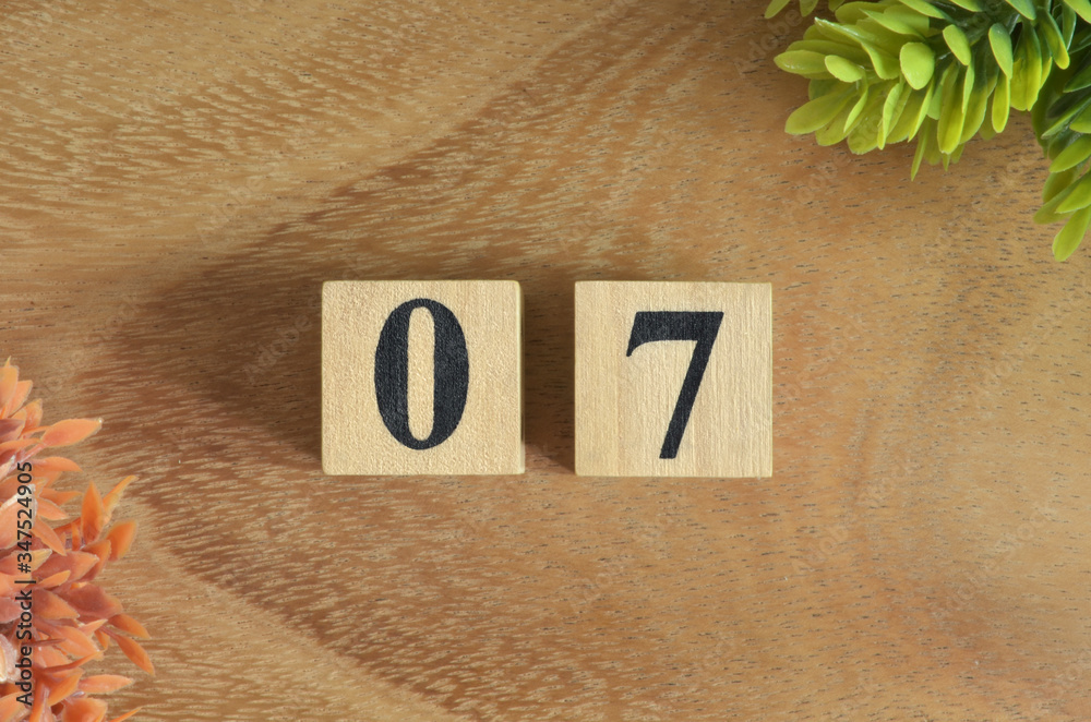 Number 7, Rating, Award, Design with number cube colorful stone in ...